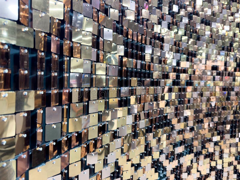 A Wall of Shiny Silver Tiles with a Pattern of Squares Stock Image ...
