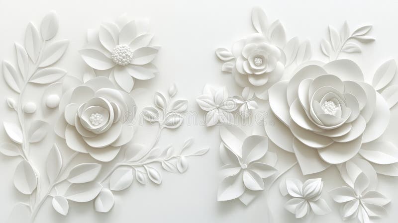 Wall Showcasing White Ornamental Plasterwork Pattern Stock Photos ...