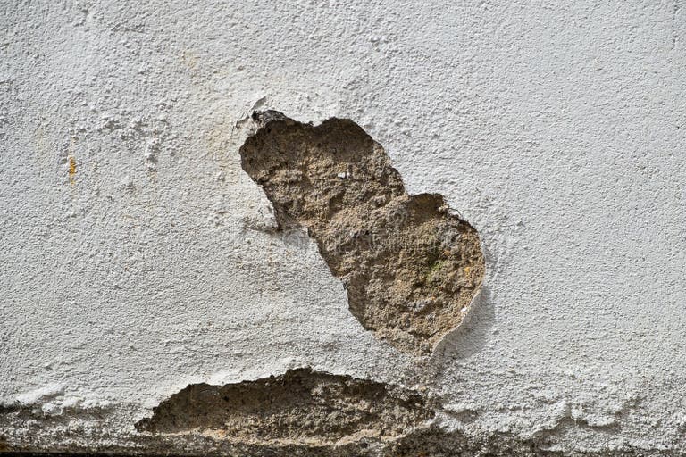 Wall Showing Patch of Damaged Render Stock Photo - Image of uneven ...