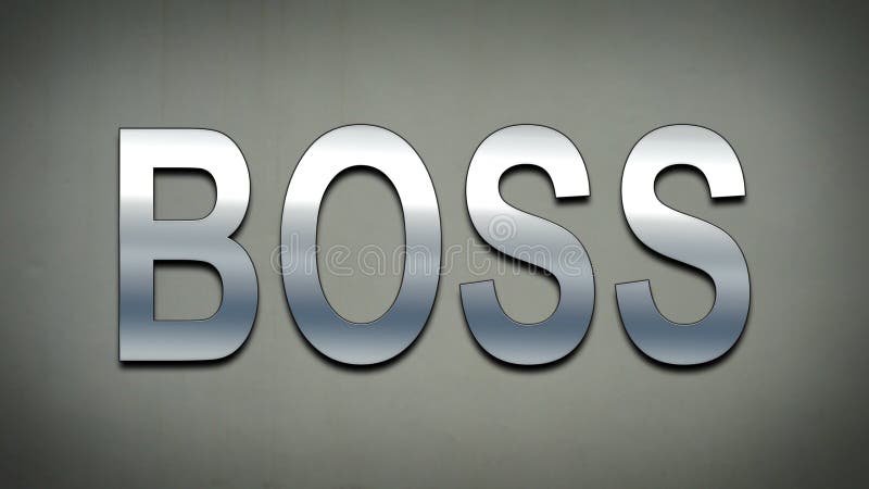 Wall sign for BOSS stock image. Image of wall, business - 179270019
