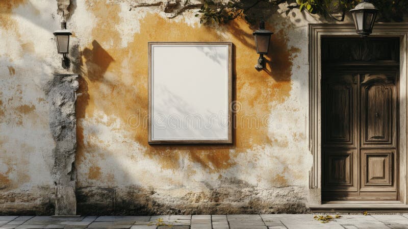 Wall Sign Mockup on Historical Building Stock Image - Image of blank ...