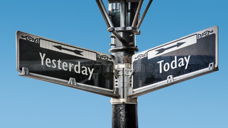 Wall Sign Today Versus Yesterday Stock Illustration - Illustration of ...