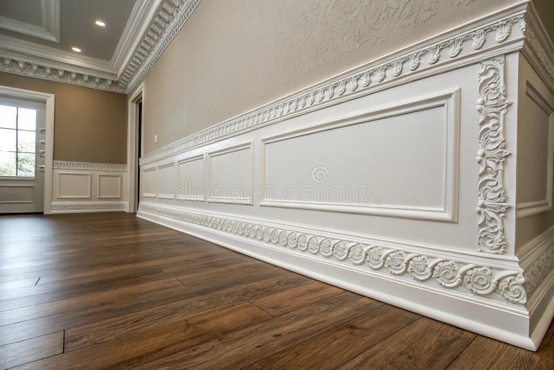 Wall Skirting and Trim Molding for Interior Stock Illustration ...