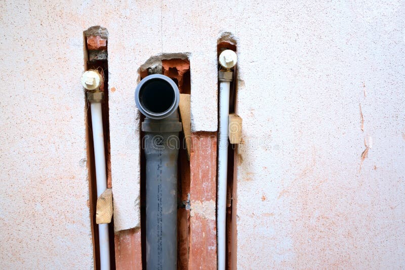 In a Wall Slits are Made into Which Water Pipes Belong, in Their Raw ...