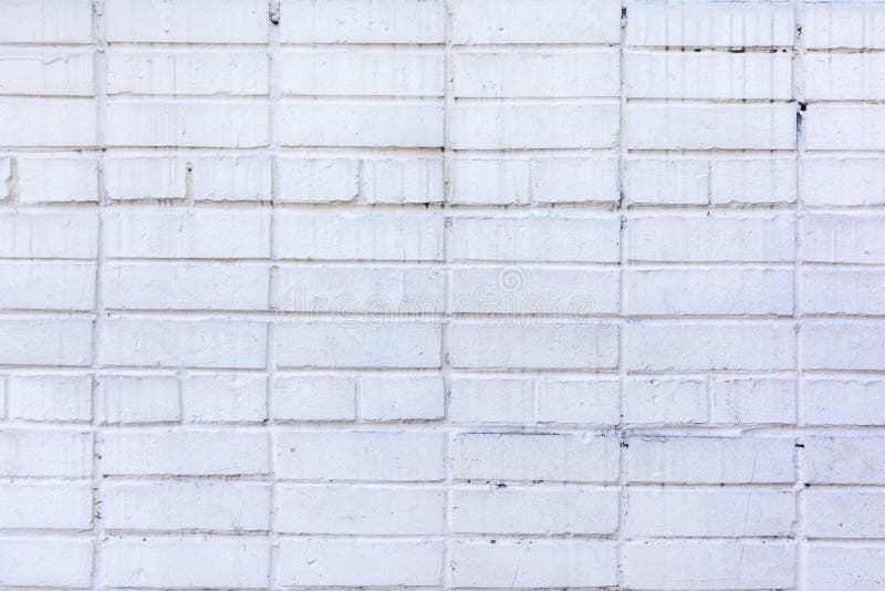 A Wall of Small Bricks Painted with Gray-white Paint. Texture of ...