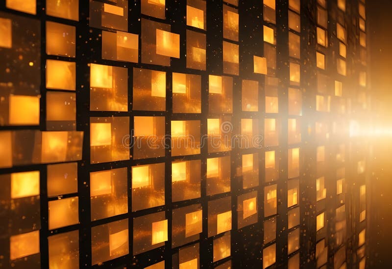 A Wall of Small, Glowing Squares, Creating a Grid-like Pattern. the ...
