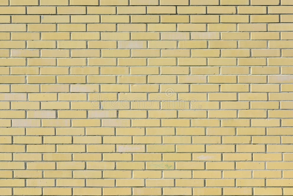 Wall of Small Light Yellow Bricks. the Texture of the Brickwork Stock ...