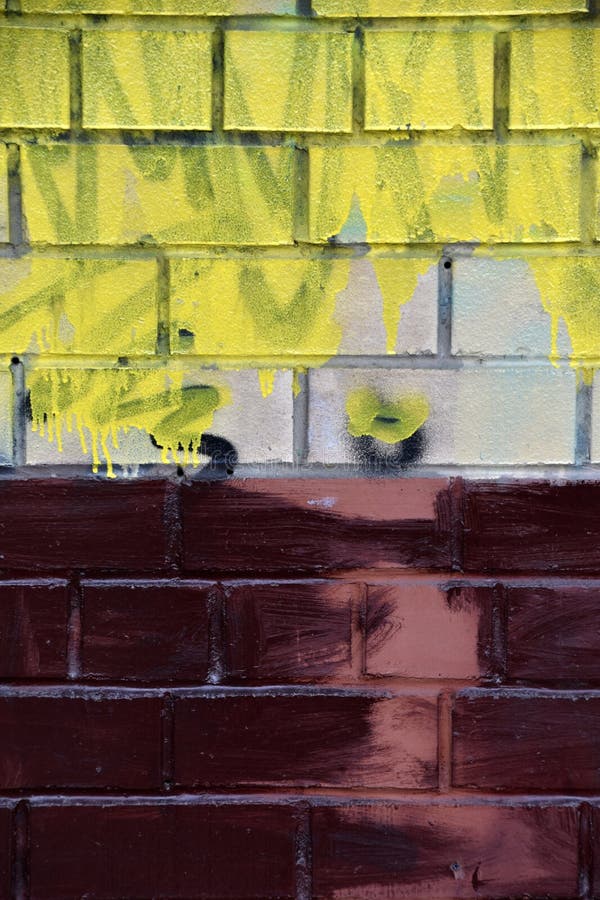 A Wall Smeared with Paint. Painted Over Graffiti Stock Image - Image of ...
