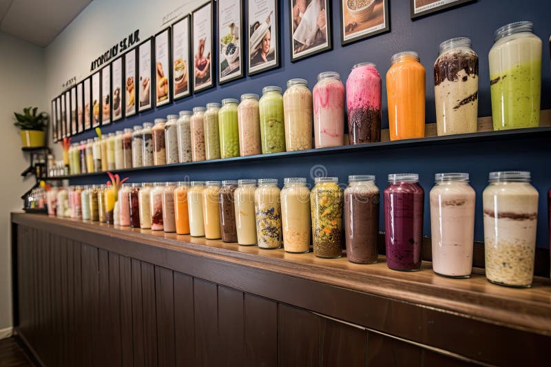 Wall of Smoothie and Shake Photos, Each One Showcasing a Different ...
