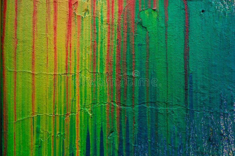 Wall with Smudges of Multi-colored Paint Stock Image - Image of aged ...
