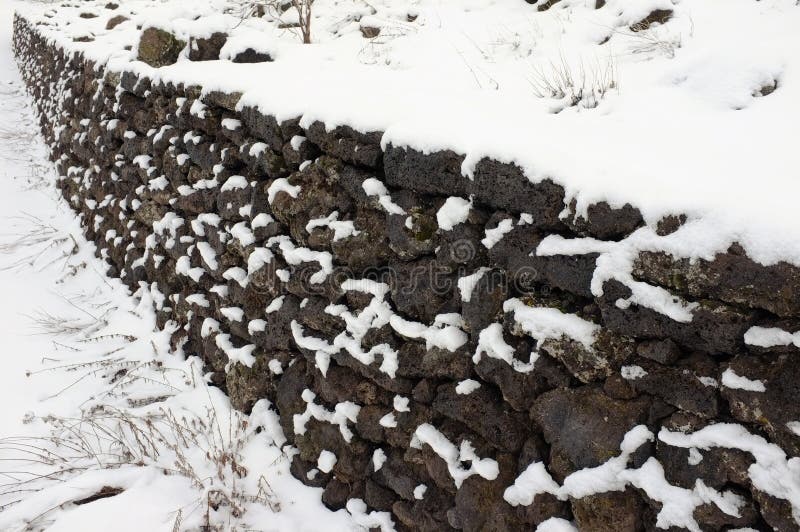 Wall Snow Covered in Etna Park, Sicily Stock Photo - Image of italy ...