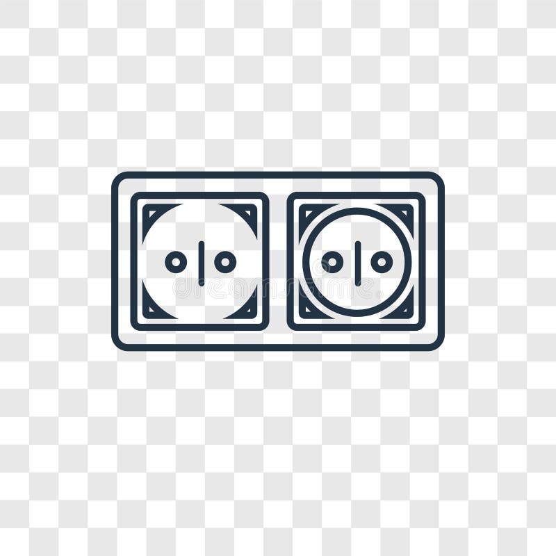 Socket Concept Vector Linear Icon Isolated on Transparent Background ...
