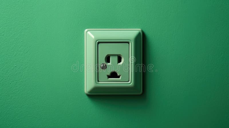 Wall Socket on Green Wall. Generative AI Stock Image - Image of cable ...