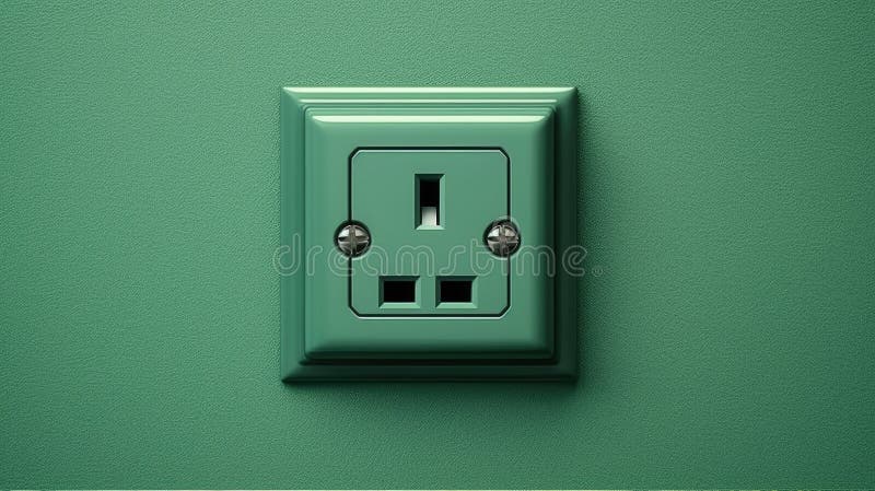 Wall Socket on Green Wall. Generative AI Stock Photo - Image of house ...