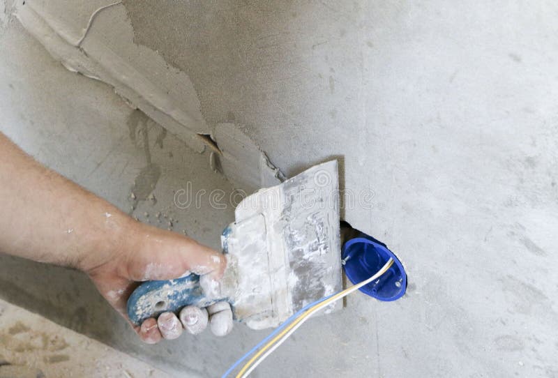 Wall Socket Installation.Work on Installing Electrical Outlets ...