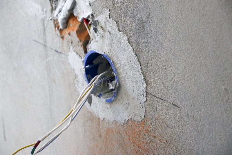 Wall Socket Installation.Work on Installing Electrical Outlets ...
