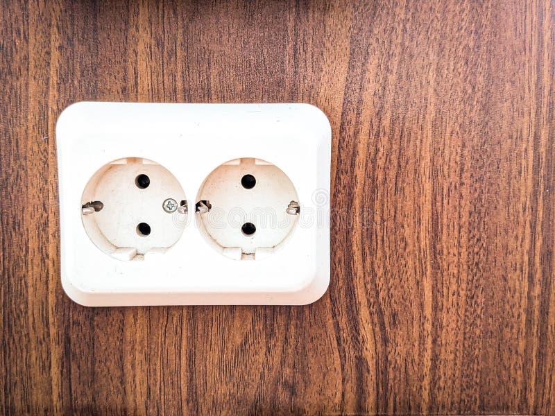 Wall Socket Installed on Wood Surface Stock Photo - Image of wall ...