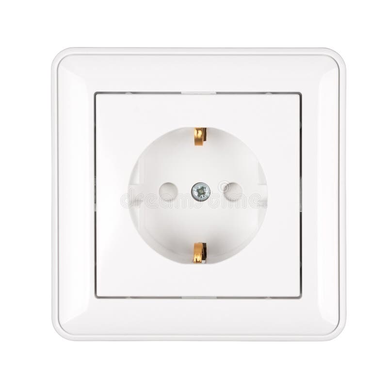 White Power Outlet w/ Path stock image. Image of disconnect - 472203