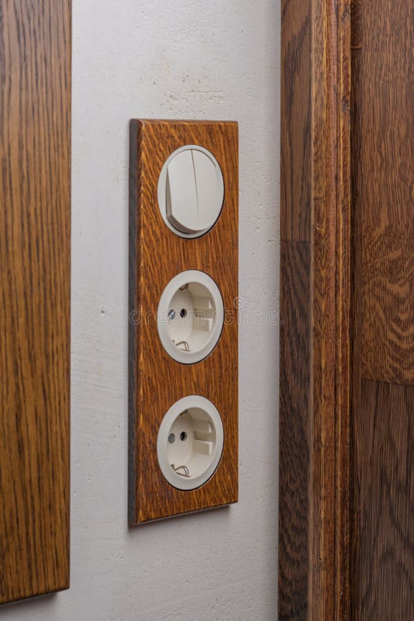 Wall Socket . the Process of Installing an Electrical Outlet Stock ...