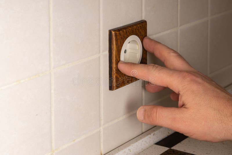 Wall Socket . the Process of Installing an Electrical Outlet Stock ...