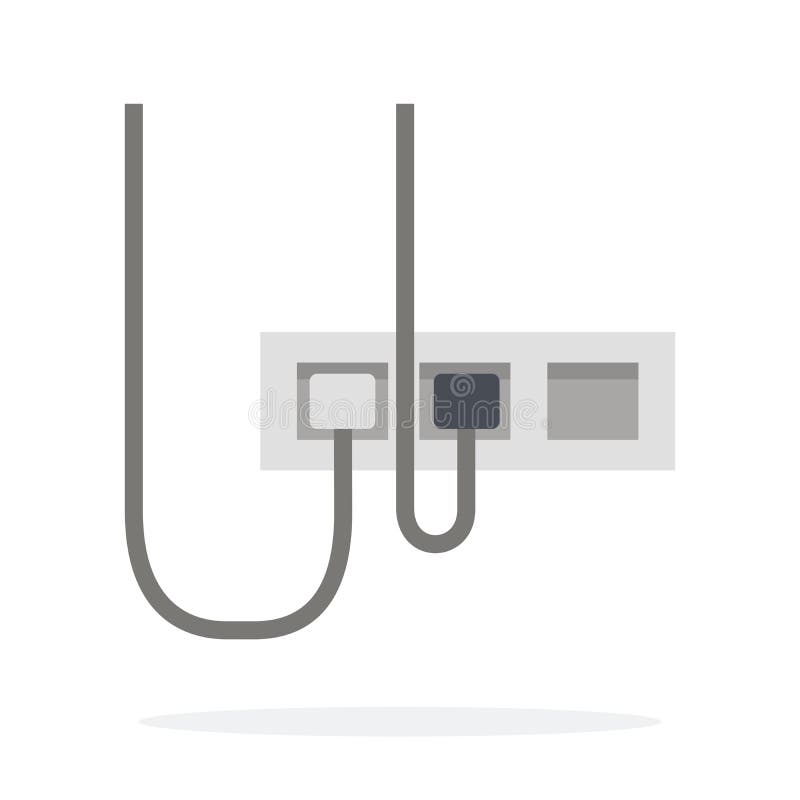 Wall Sockets and Electrical Wires Stock Vector - Illustration of black ...