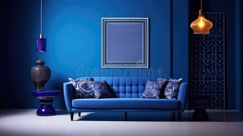 Wall solid blue stock illustration. Illustration of designs - 374145088