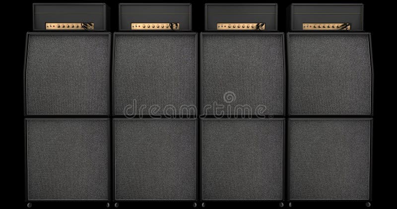 Wall of Sound - Speaker Stacks and Guitar Amplifiers Stock Illustration ...