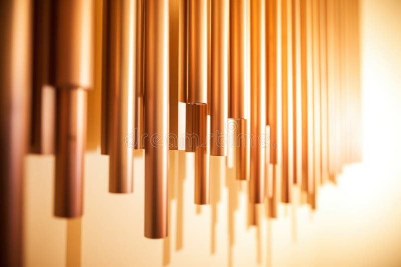 Wall of Sound Therapy Chimes in Soft Light Stock Image - Image of light ...