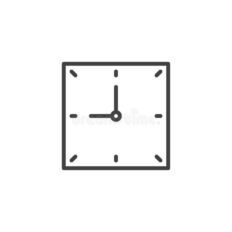Square Wall Clock Icon, Simple Style Stock Vector - Illustration of ...