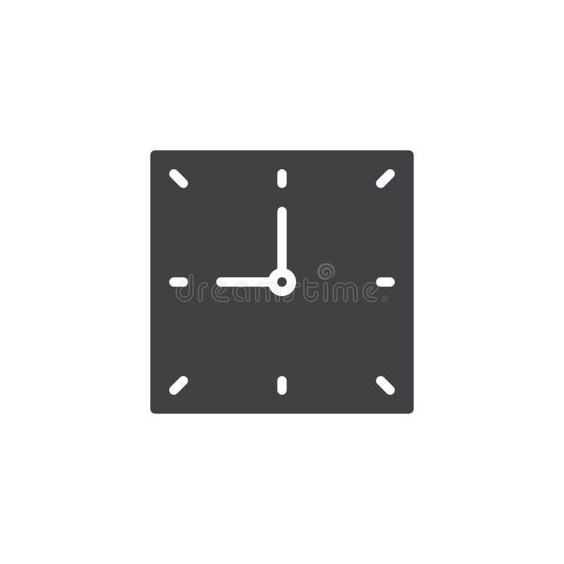 Square clock outline icon stock vector. Illustration of line - 130519577