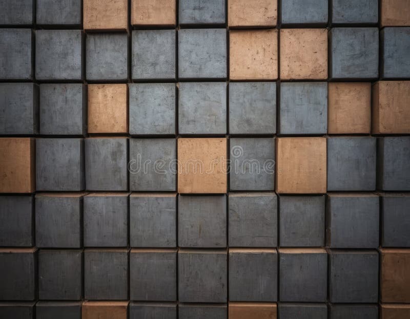 A Wall of Square Concrete Blocks. Background Stock Illustration ...