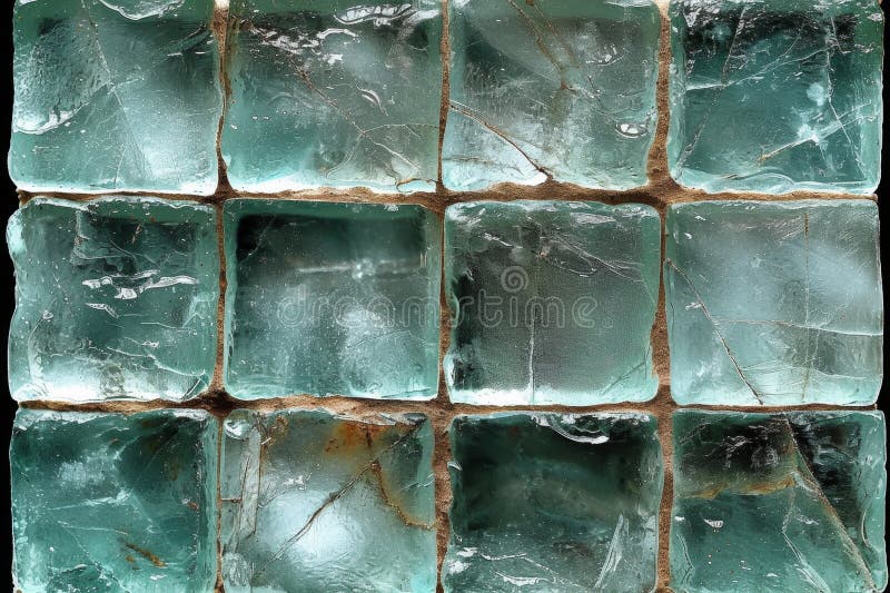 A Wall of Square Glass Bricks. Glass Background Stock Photo - Image of ...