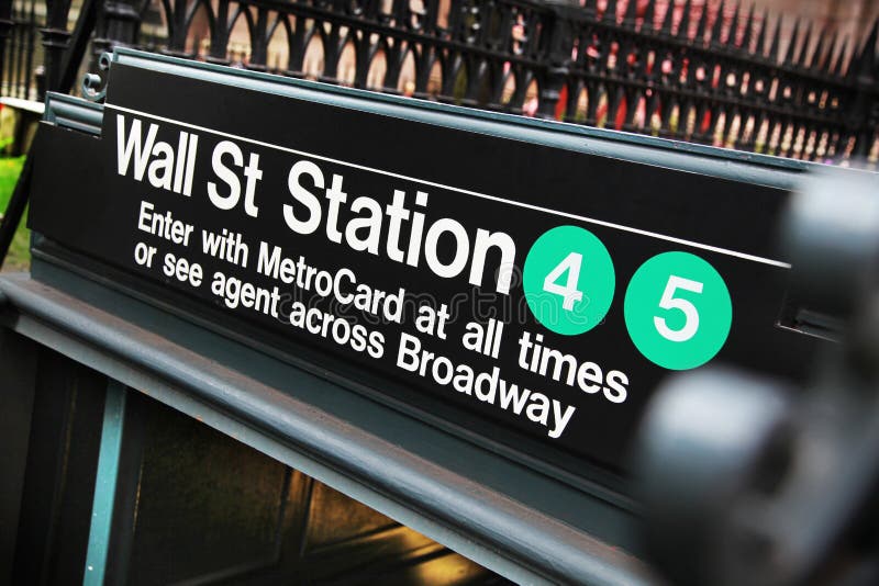 Wall St Station stock image. Image of commuter, direction - 48447447