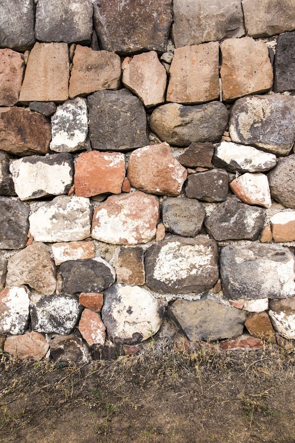 A Wall of Stacked Large Stones As Stock Image - Image of rock, tuff ...