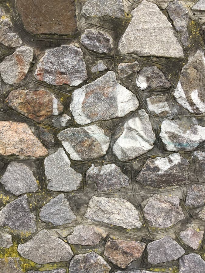 Wall from Stones with Silver Graffiti. Background Stock Image - Image ...