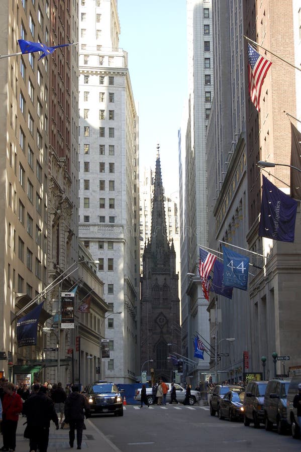 Wall street editorial stock photo. Image of wall, church - 22513883