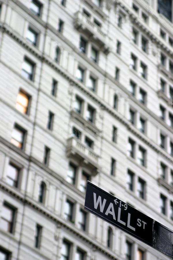 Wall street sign editorial stock image. Image of wall, post - 225619