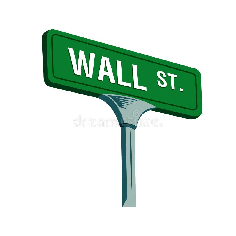 Wall Street Sign in New York, Vector Illustration Stock Vector ...