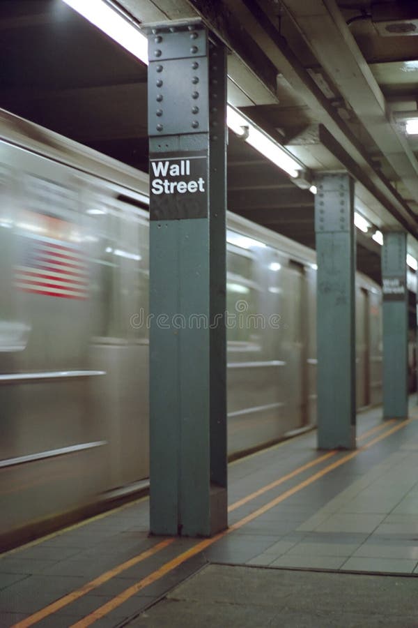 Wall Street Station Blur New York USA Stock Photo - Image of rush ...