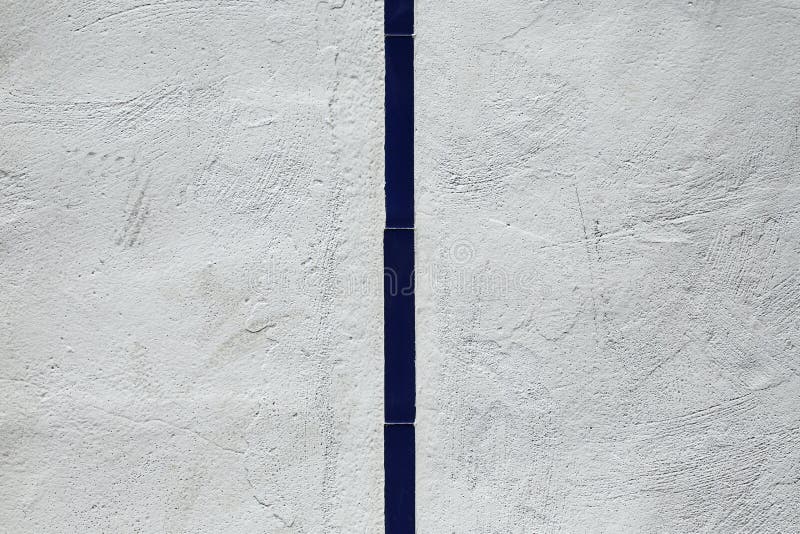 Wall with Strip of Blue Tiles Stock Image - Image of material, outdoor ...