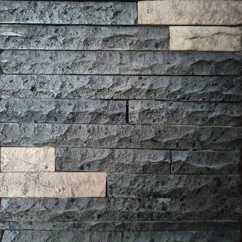 A Wall with a Striped Stone Texture. Stock Image - Image of cement ...