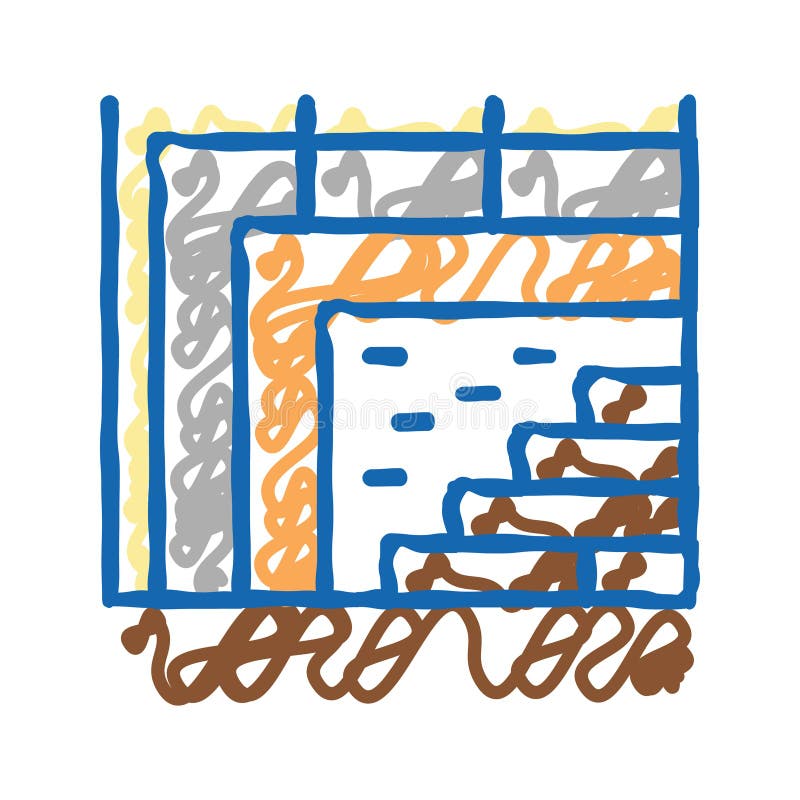 Wall Structure Icon Doodle Illustration Stock Vector - Illustration of ...