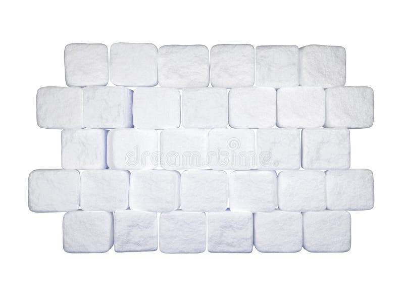 Wall of Sugar Cubes Isolated on White. Background from Pieces of Sugar ...