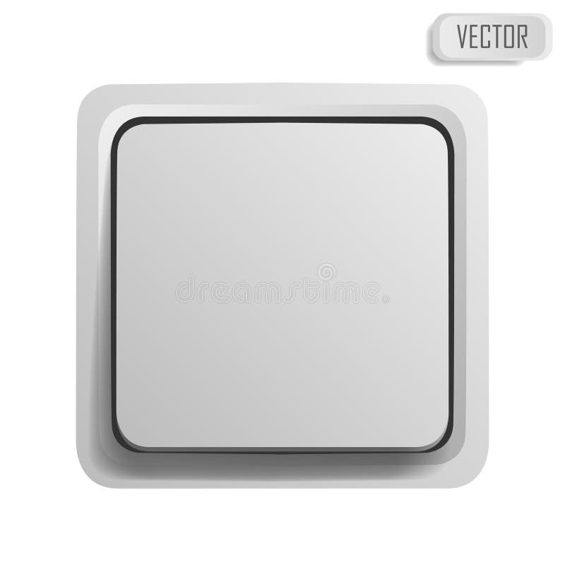 Wall Switch Button Realistic Vector Illustration Isolated on White ...