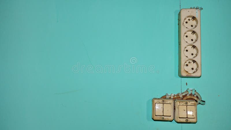 Power Electrical Socket, Stuck To the Wall Stock Photo - Image of light ...