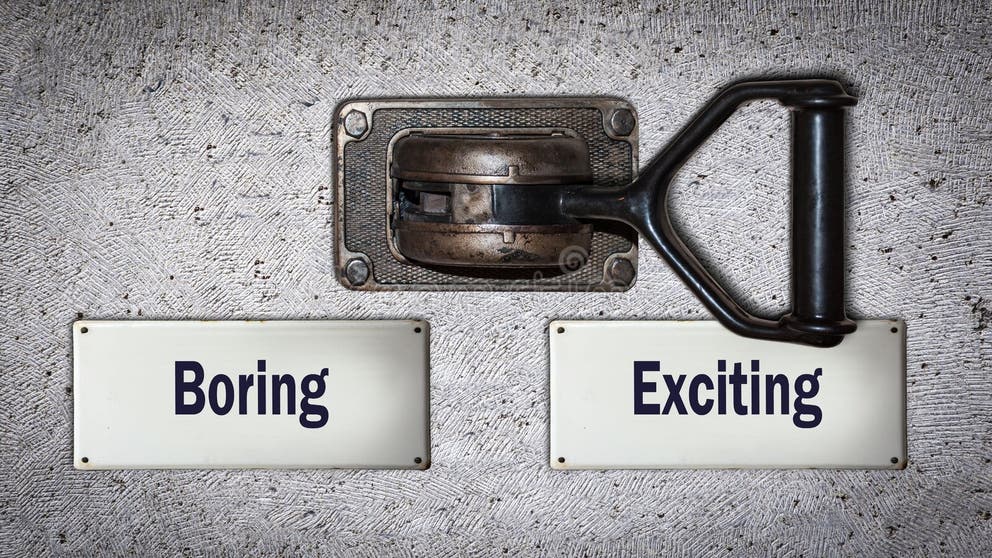 Wall Switch To Exciting Versus Boring Stock Image - Image of funny ...