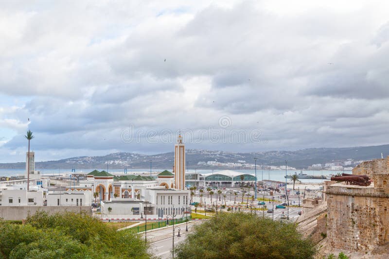 The Wall of Tangier and the Port Stock Image - Image of moroccan ...