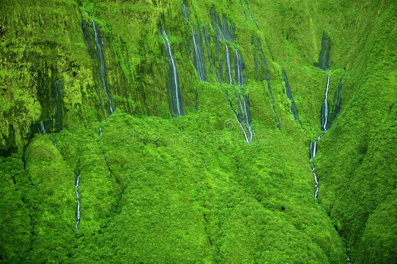Wall of Tears Waterfalls, Maui, Hawaii Stock Photo - Image of scenic ...
