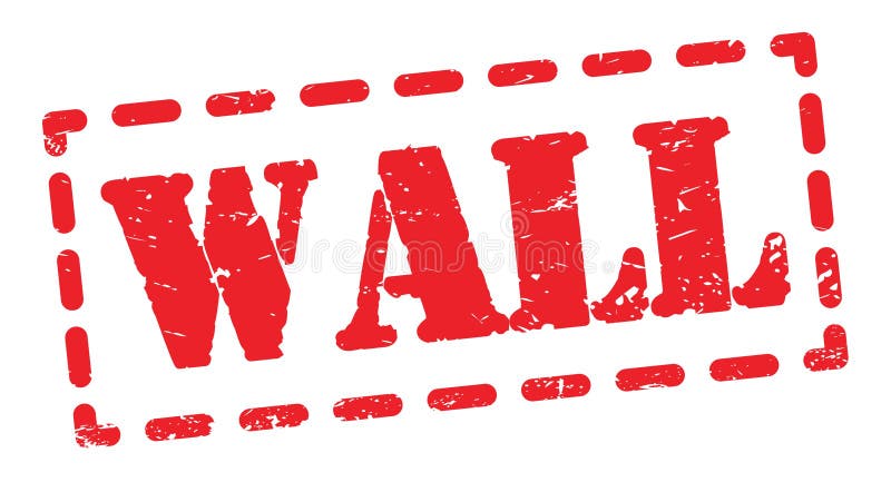 WALL Text Written on Red Stamp Sign Stock Illustration - Illustration ...