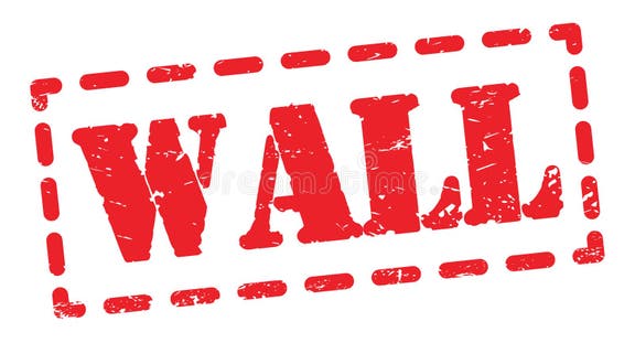 WALL Text Written on Red Stamp Sign Stock Illustration - Illustration ...